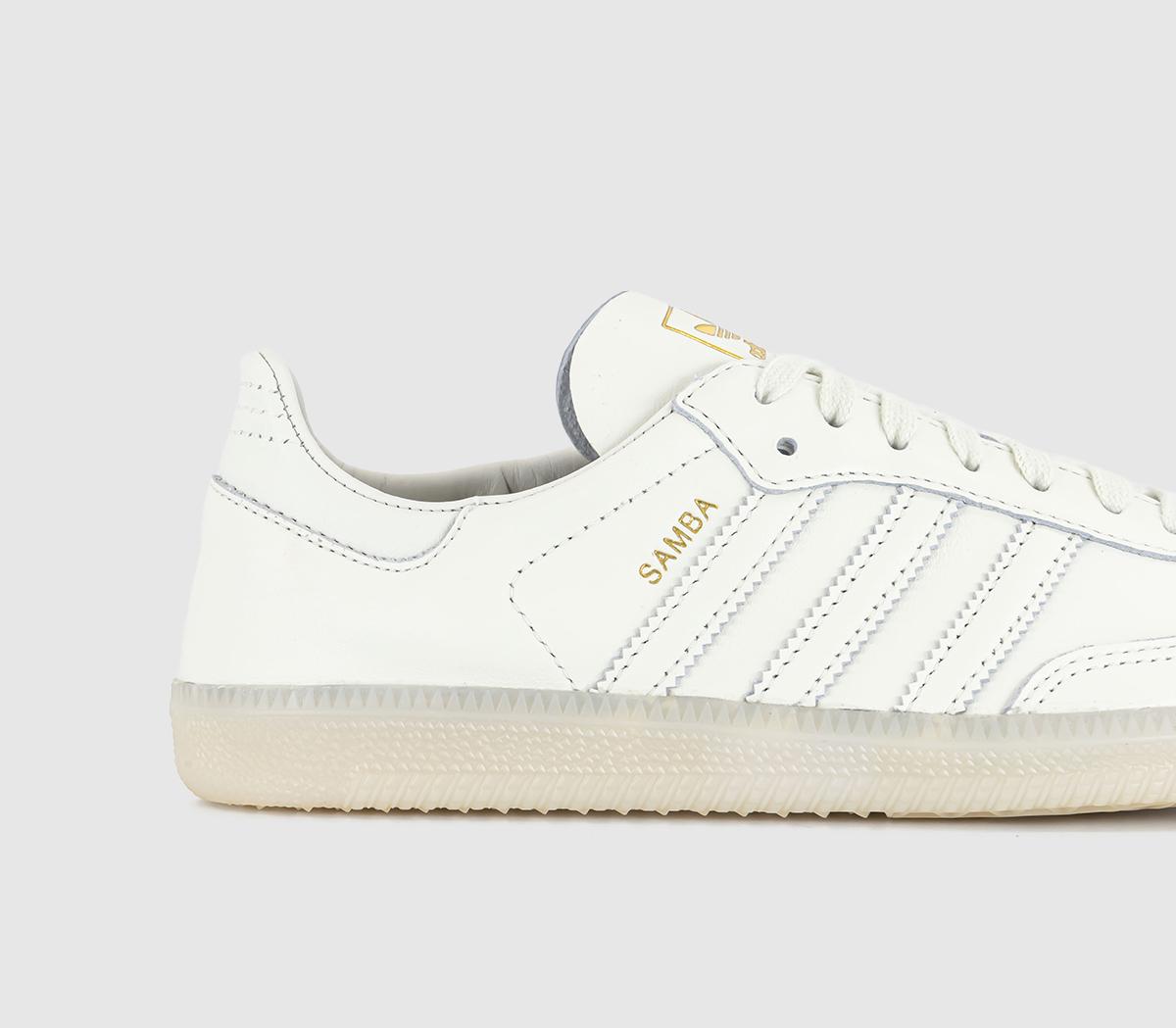 adidas Samba Decon Trainers Ivory Ivory Gold Met - adidas Samba