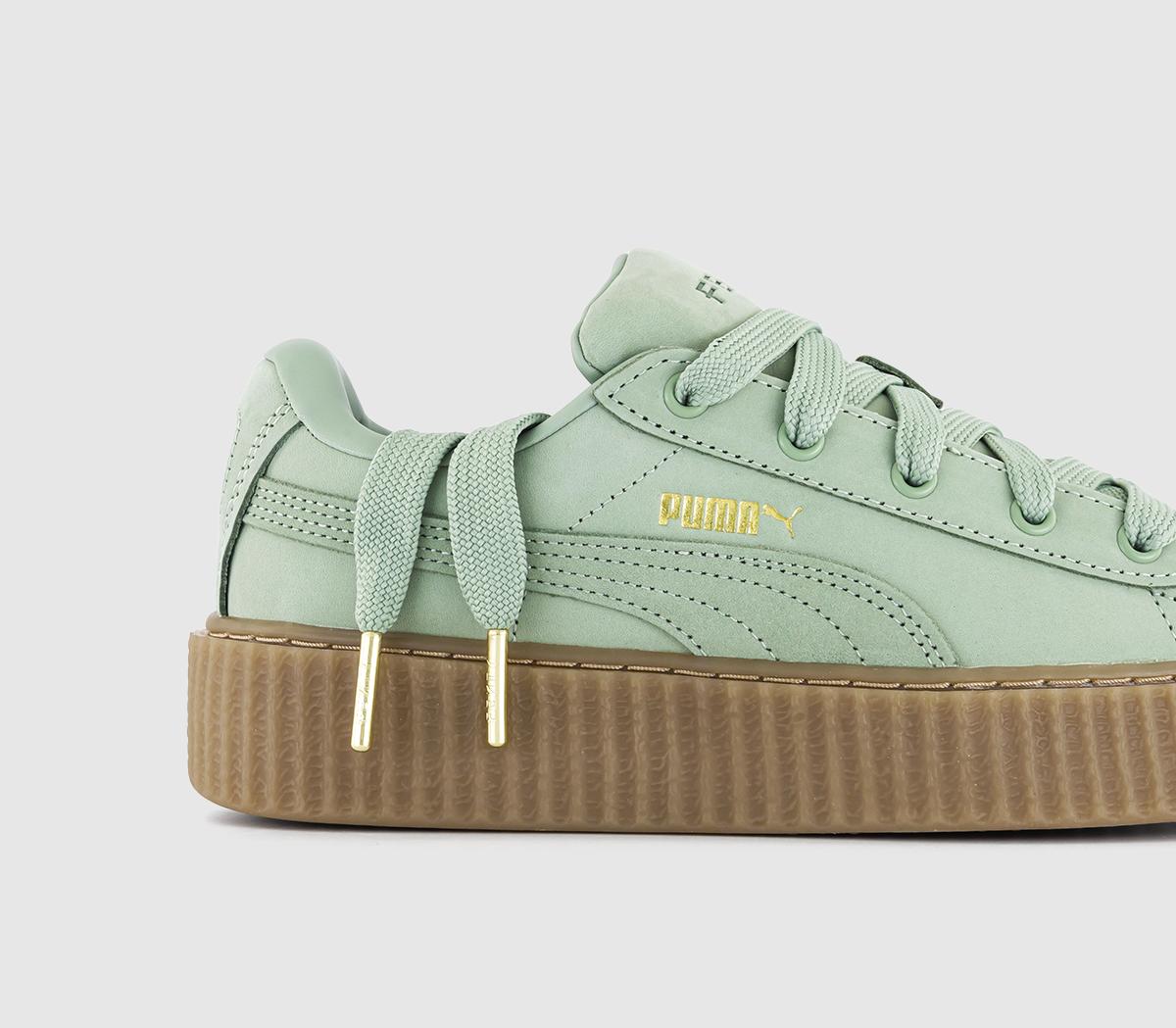 PUMA FENTY Creeper Phatty Nubuck Trainers Green Fog - Women's Trainers
