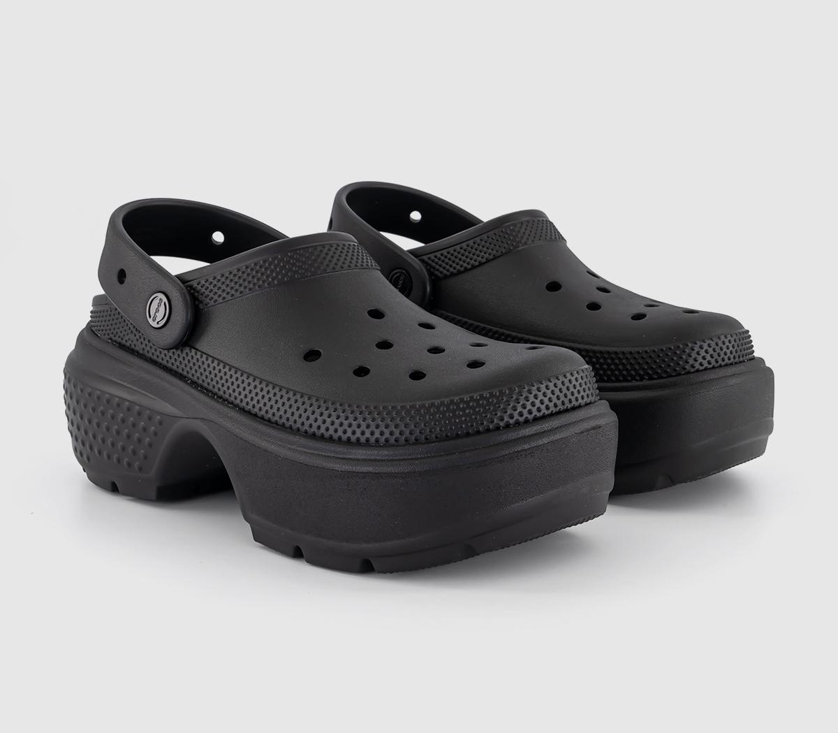 Crocs Stomp Clogs Black - Flat Shoes for Women
