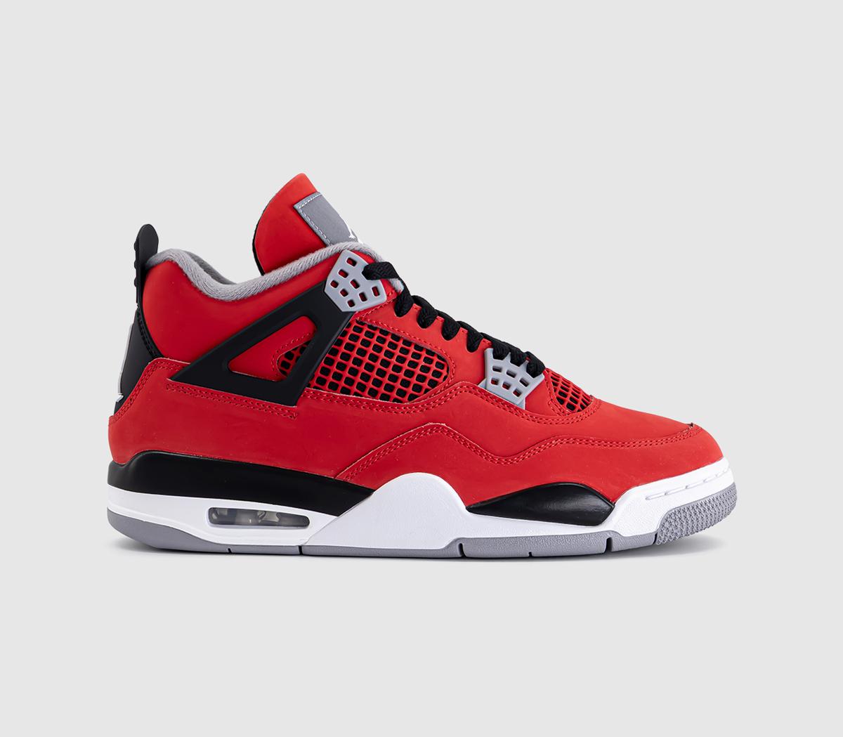 Click here for Jordan Mens Air 4 Retro Trainers Fire Red White Bl... prices