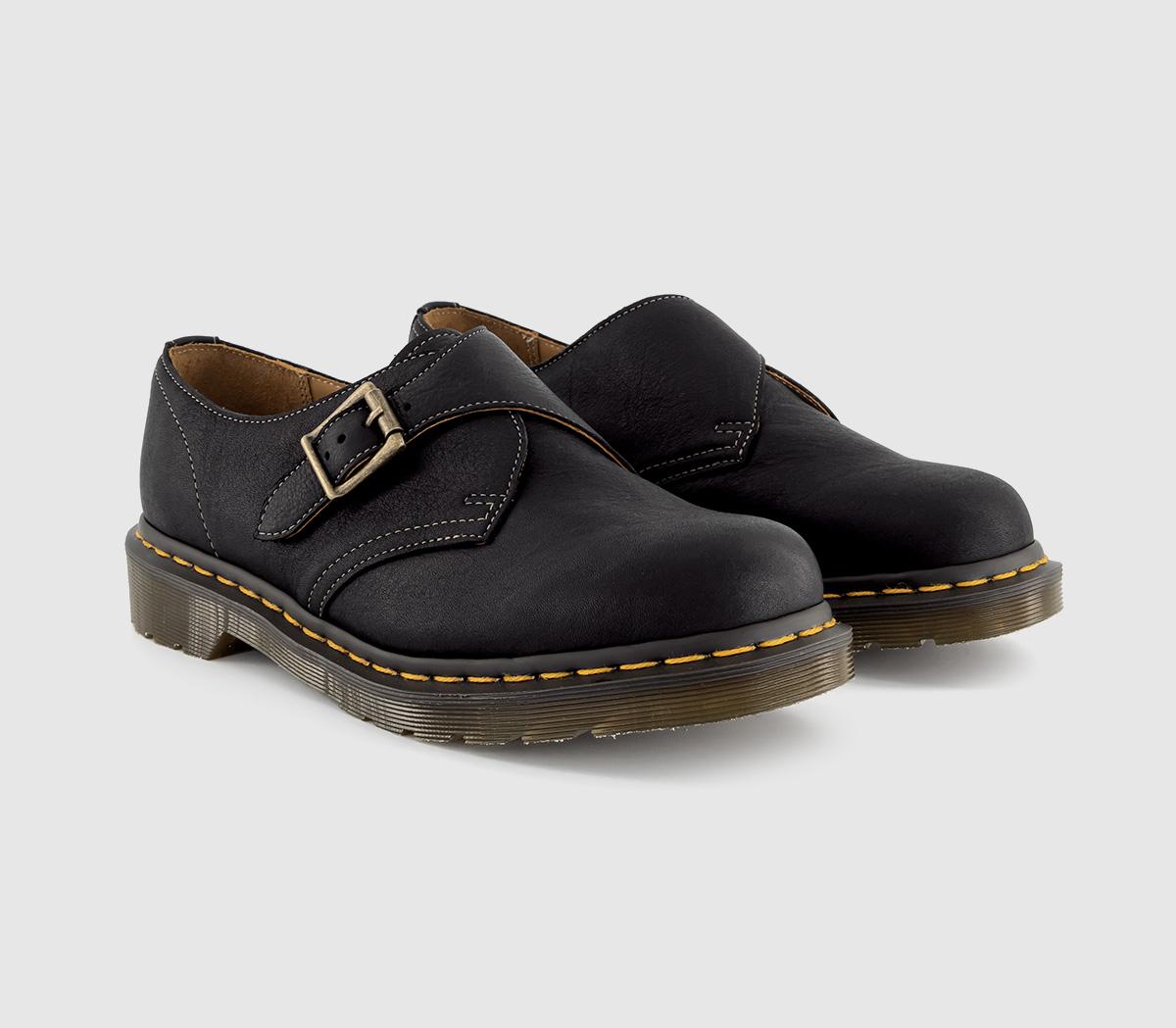 Dr. Martens 1461 Monk Shoes Black Natural Tumble - Men's Casual | King ...