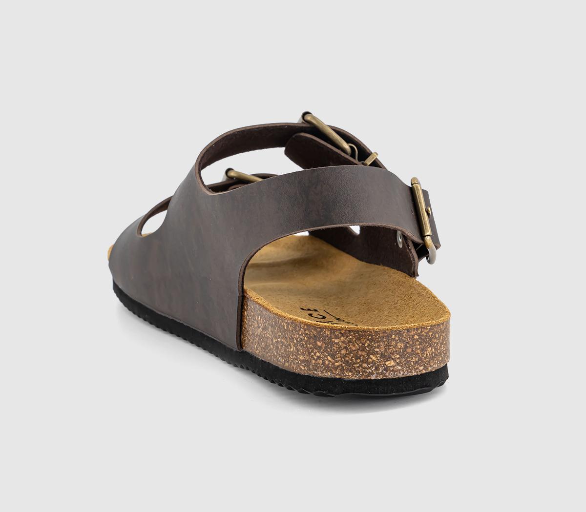 OFFICE Sailor Back Strap Footbed Sandals Brown - Men’s Sandals