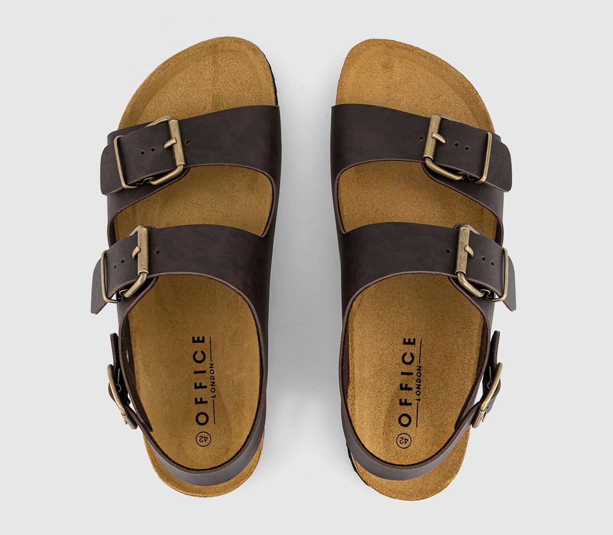 OFFICE Sailor Back Strap Footbed Sandals Brown - Men’s Sandals
