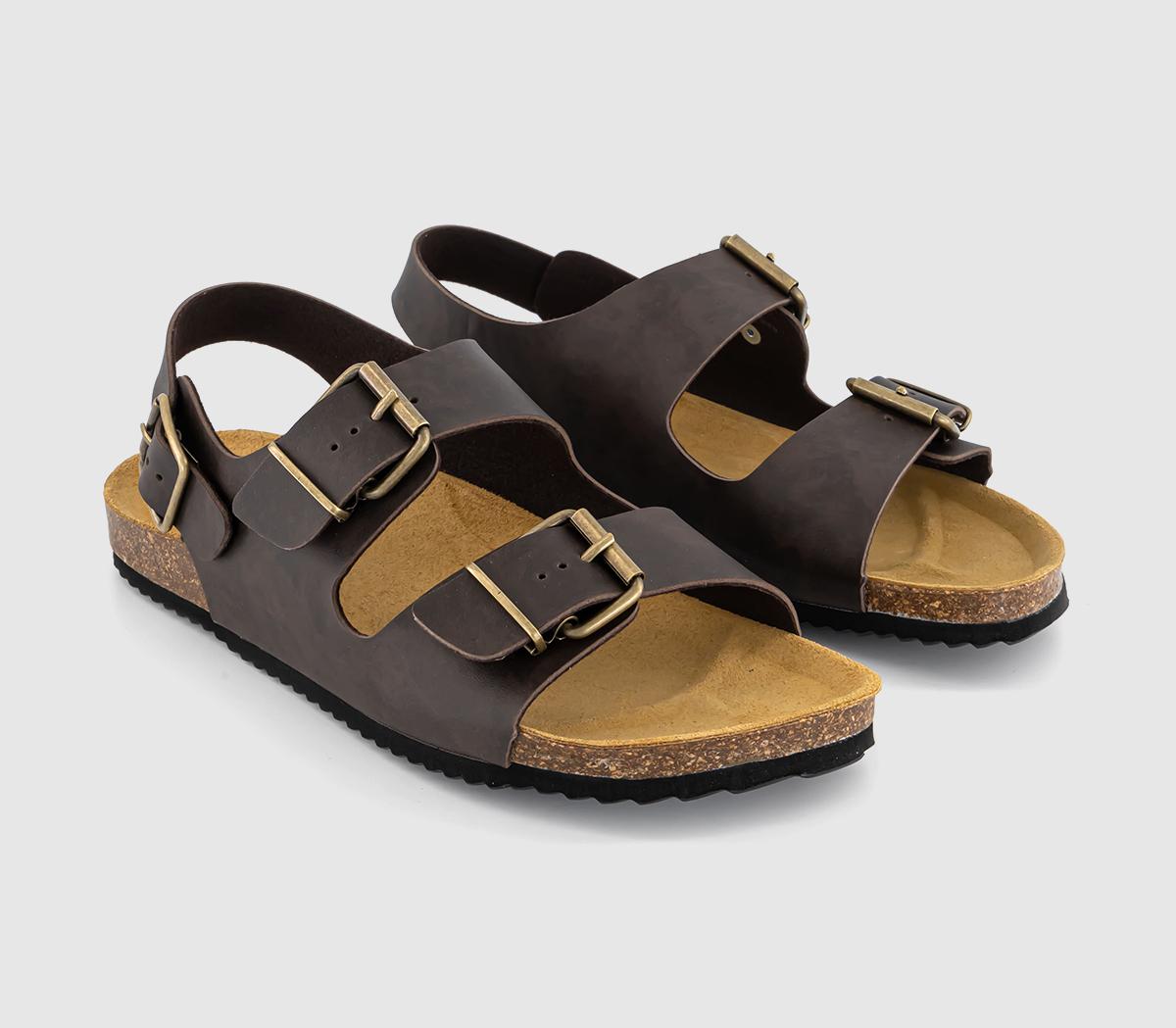 OFFICE Sailor Back Strap Footbed Sandals Brown - Men’s Sandals
