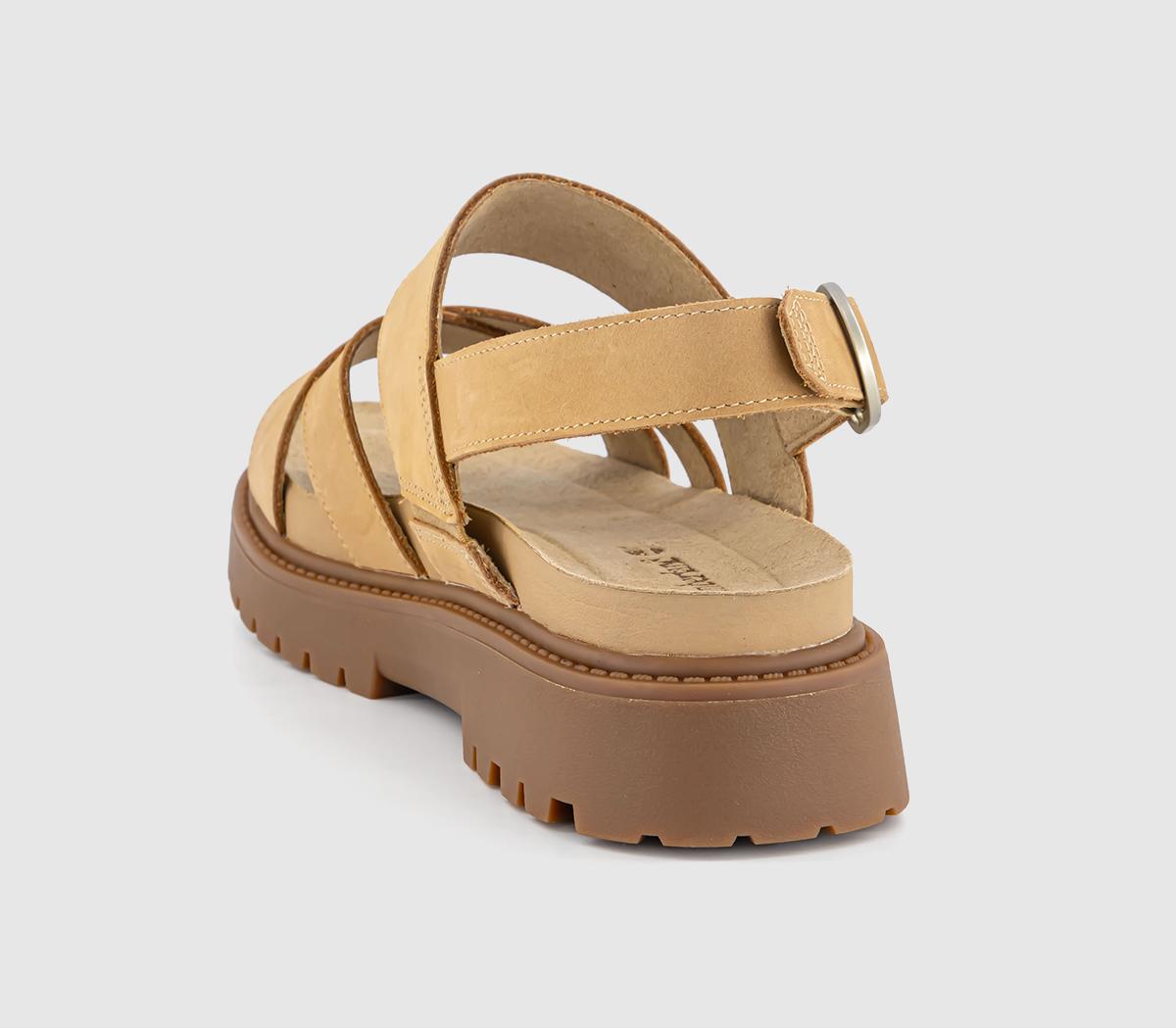 Timberland Clairemont Way Cross Strap Sandals Medium Beige Nubuck ...