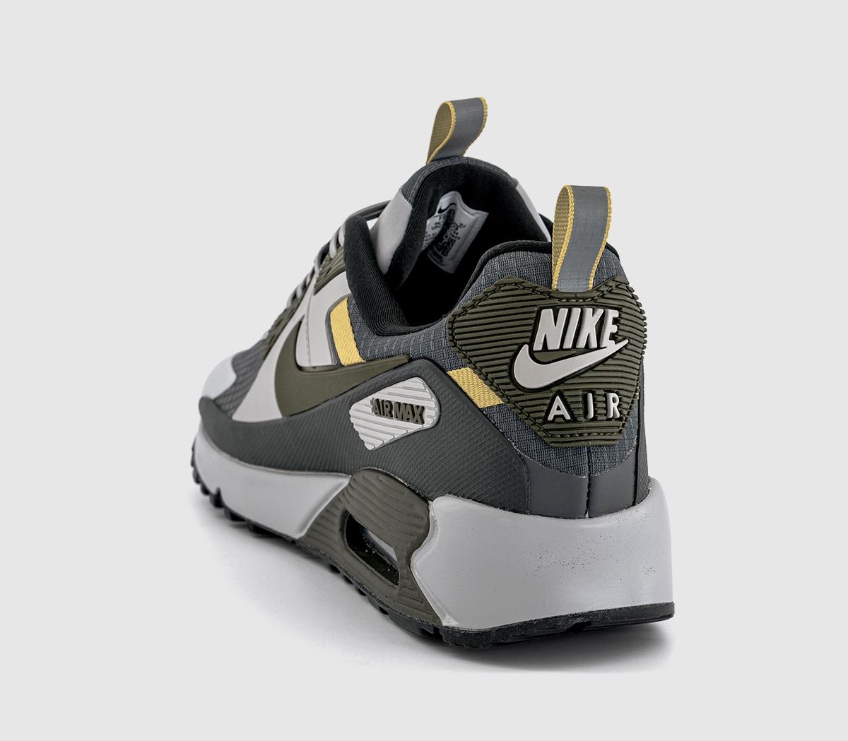 Nike Air Max 90 Drift Trainers Light Smoke Grey Cargo Khaki Iron Grey ...