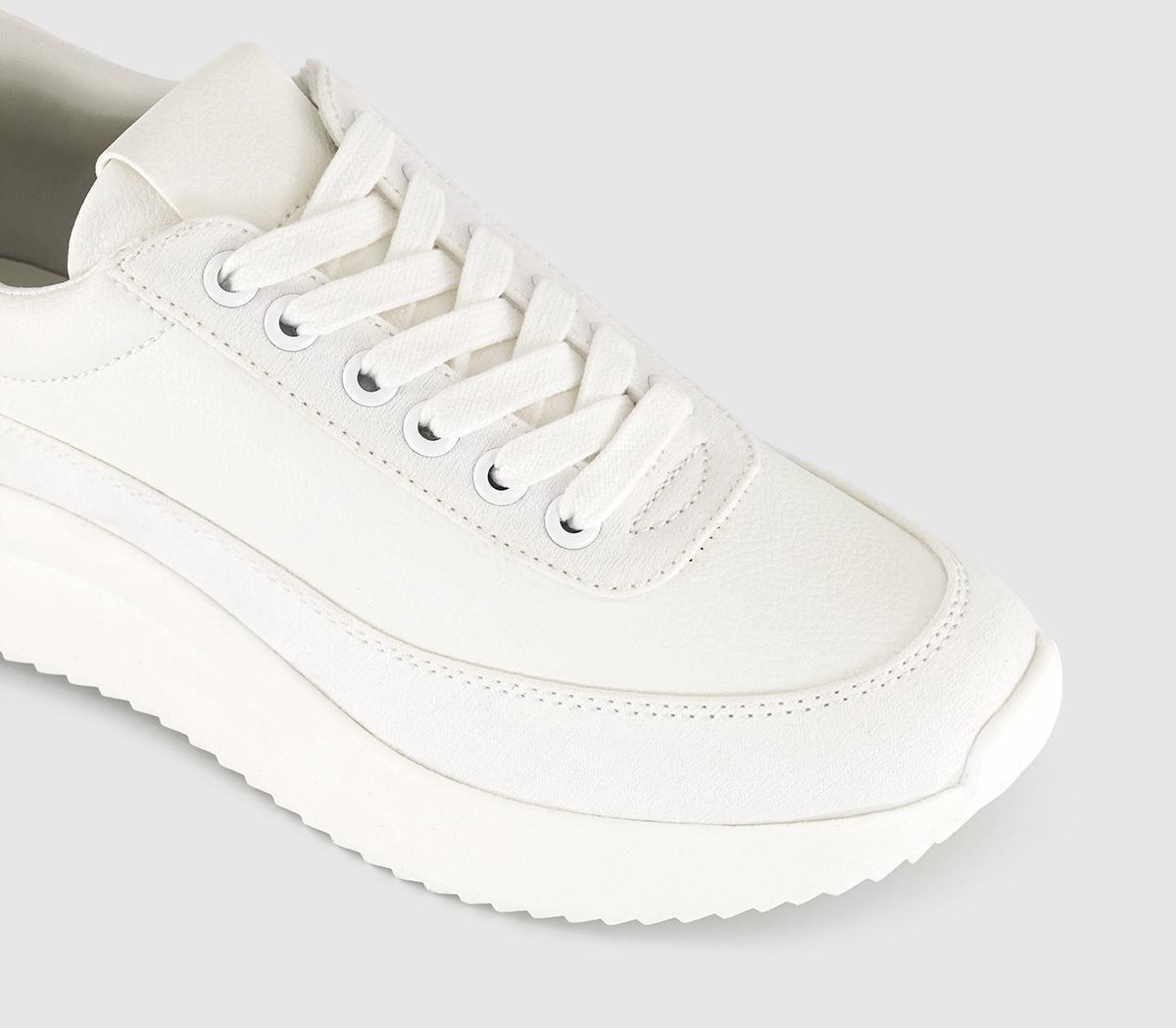 OFFICE Trixie Runner Lace Up Trainers White - Flat Shoes for Women