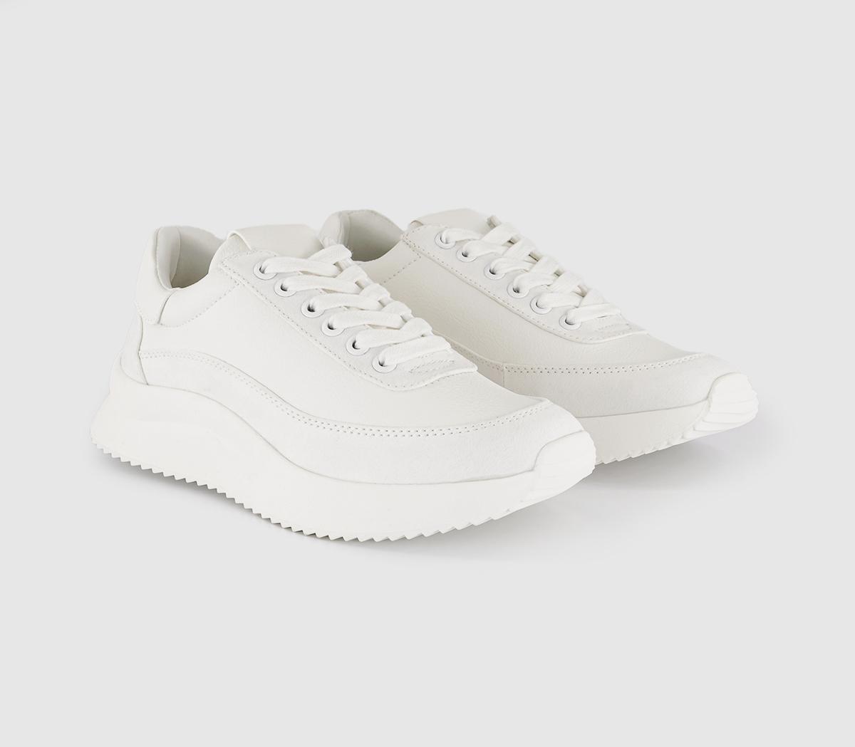 OFFICE Trixie Runner Lace Up Trainers White - Flat Shoes for Women