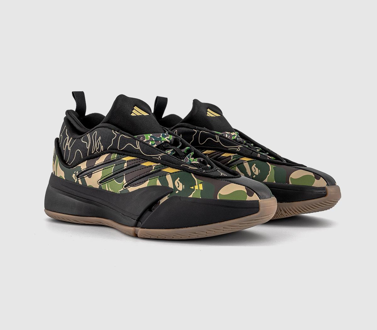 adidas BAPE x Dame 9 Trainers Core Black Green Camo - Men's Trainers