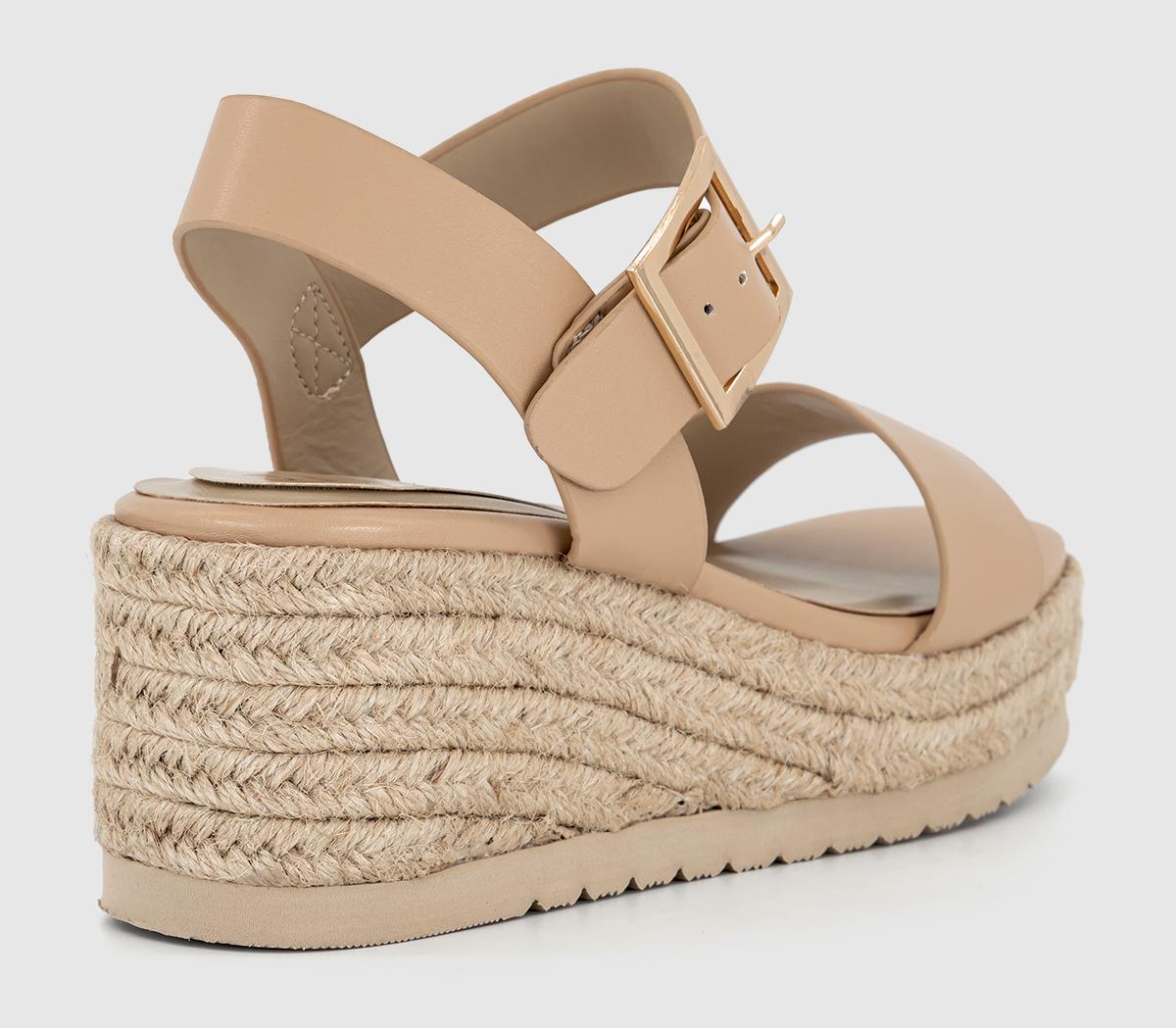 OFFICE Method- Two Part Espadrille Wedge Beige - Mid Heels