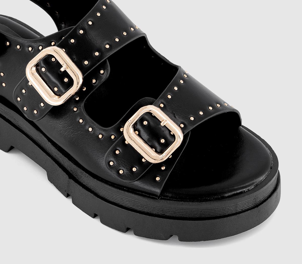 OFFICE Sloane Chunky Double Buckle Slingback Sandals Black - Women’s ...