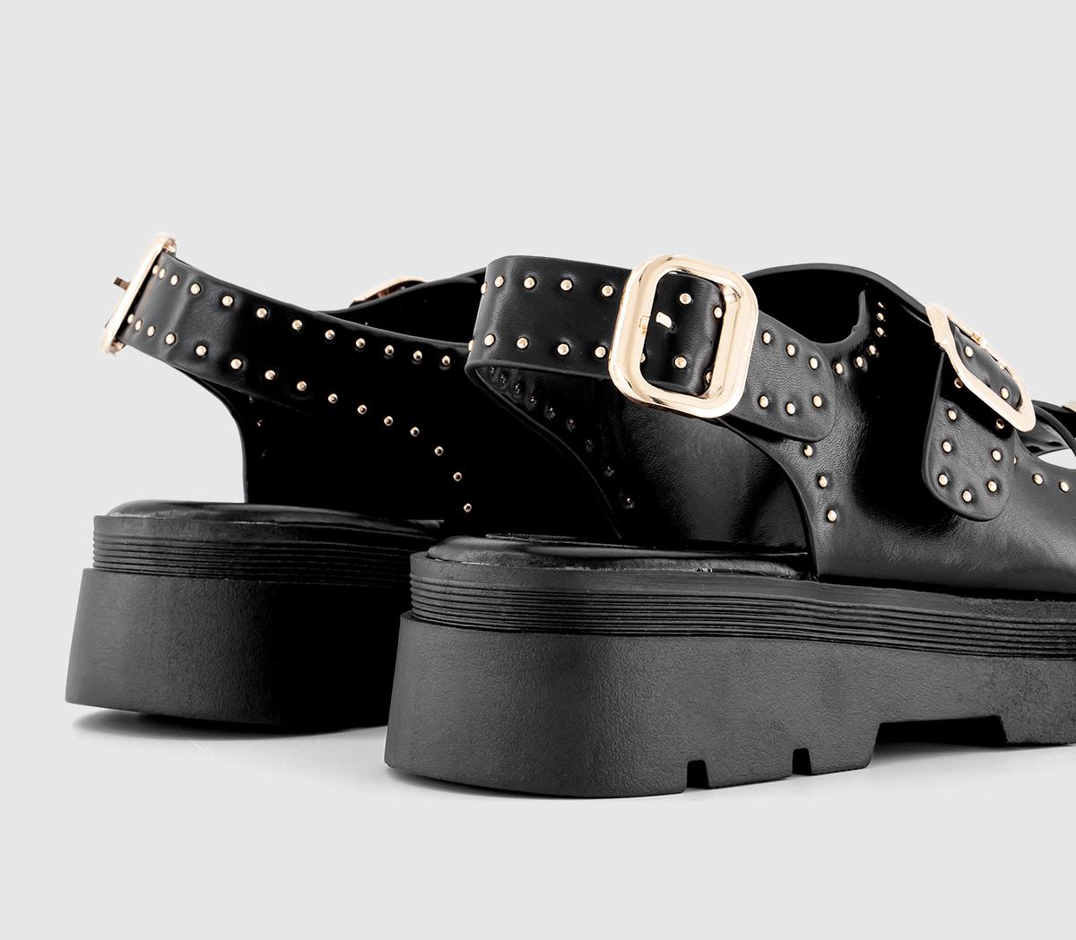OFFICE Sloane Chunky Double Buckle Slingback Sandals Black - Women’s ...