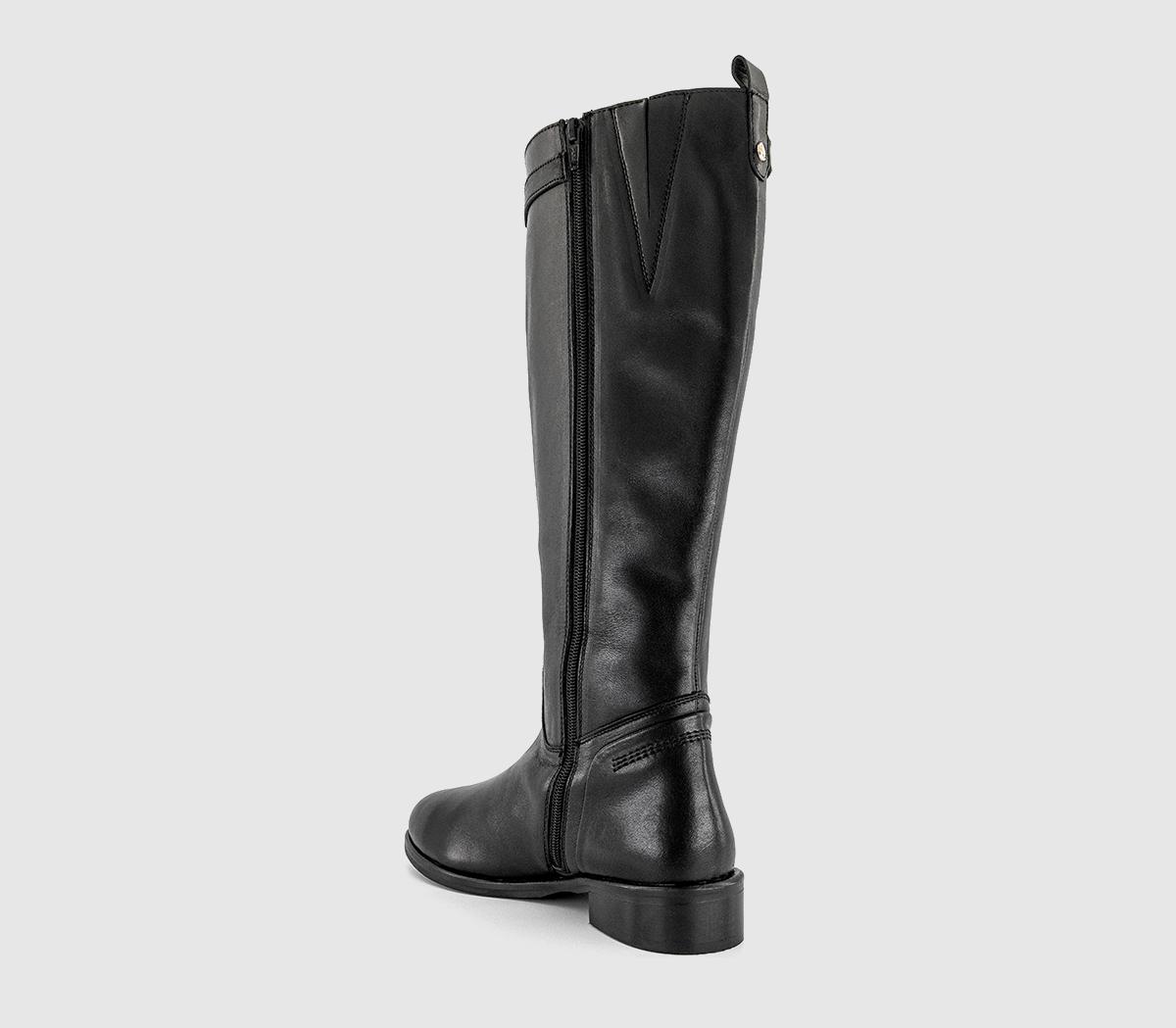 OFFICE Kelsey Knee High Riding Boots Black Leather - Women's Knee High ...