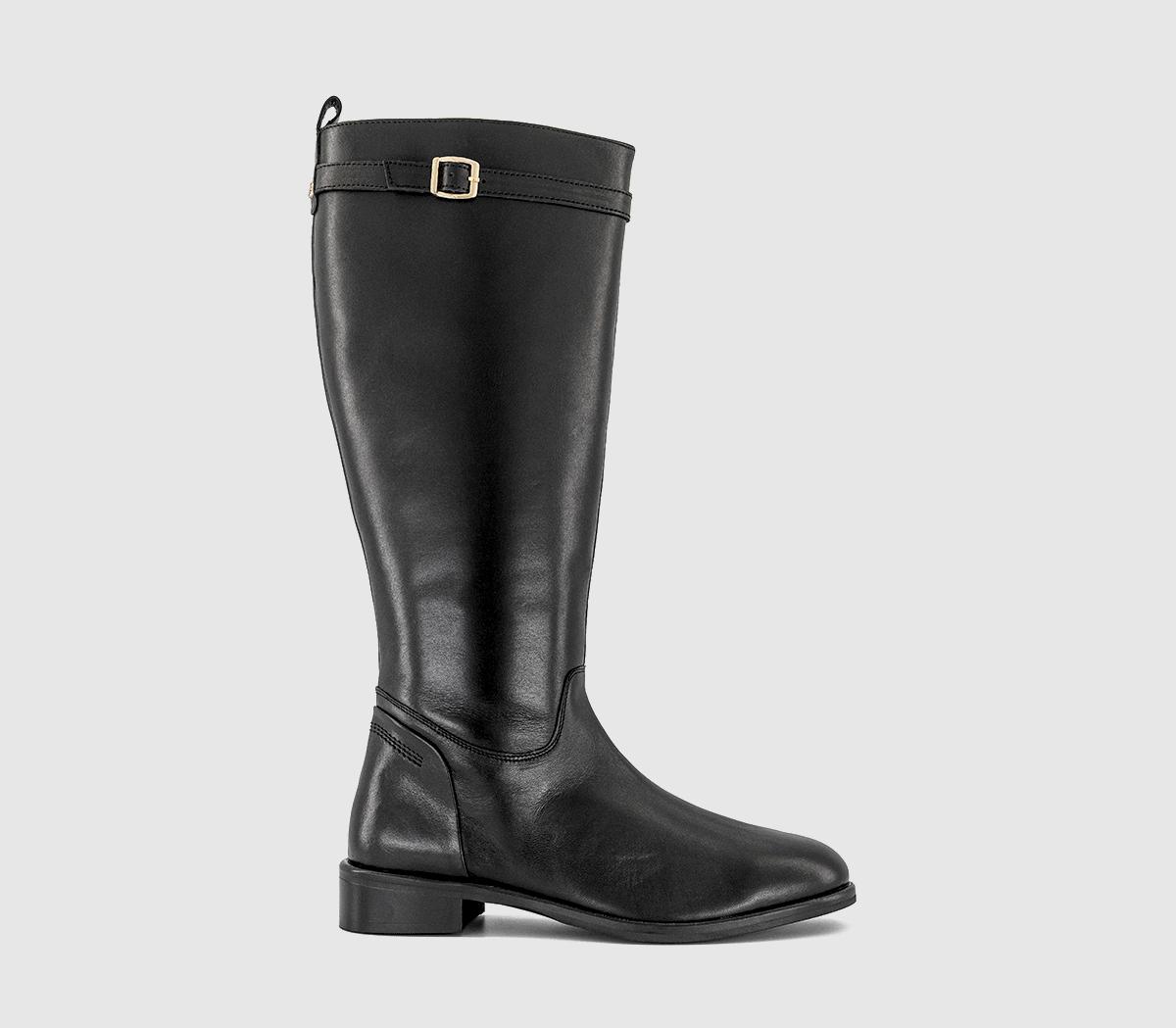 OFFICE Kelsey Knee High Riding Boots Black Leather - Women's Knee High ...