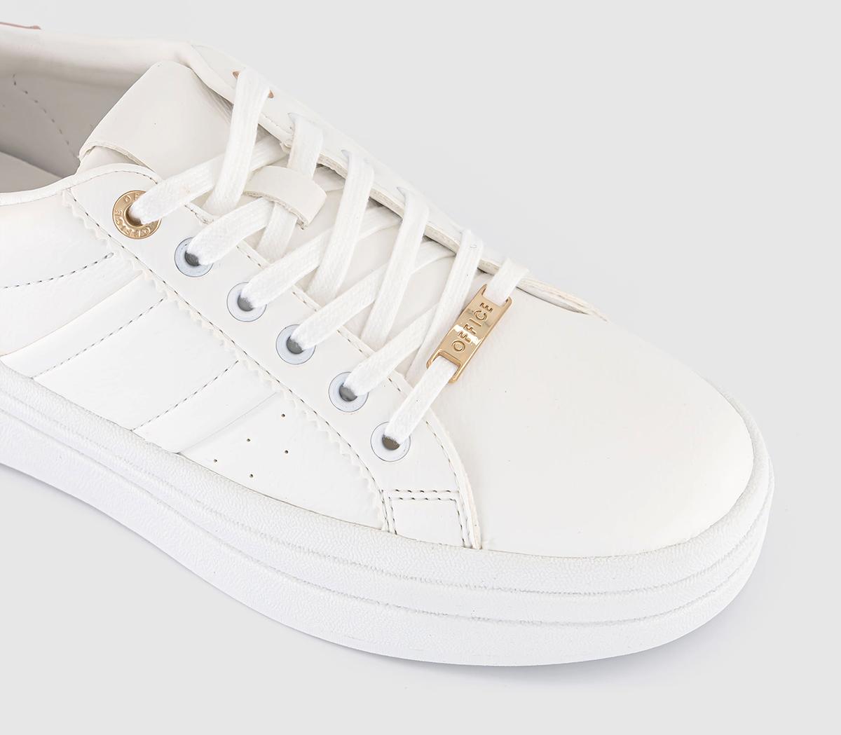 OFFICE Treasure Platform Lace Up Trainer White - Flat Shoes for Women