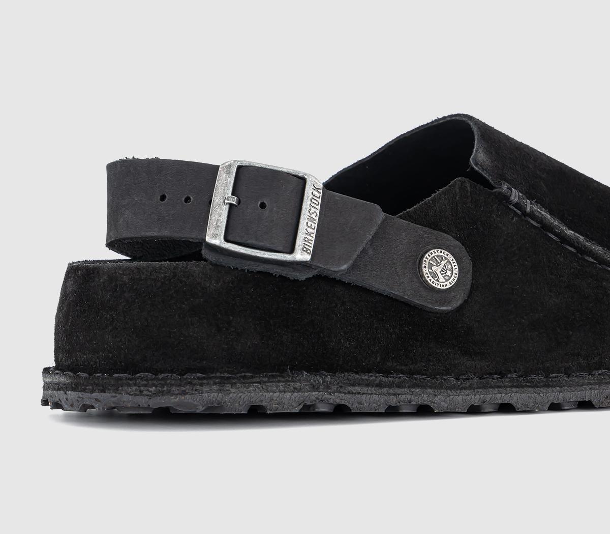 BIRKENSTOCK Lutry Clogs Black Suede - Men's Casual Shoes
