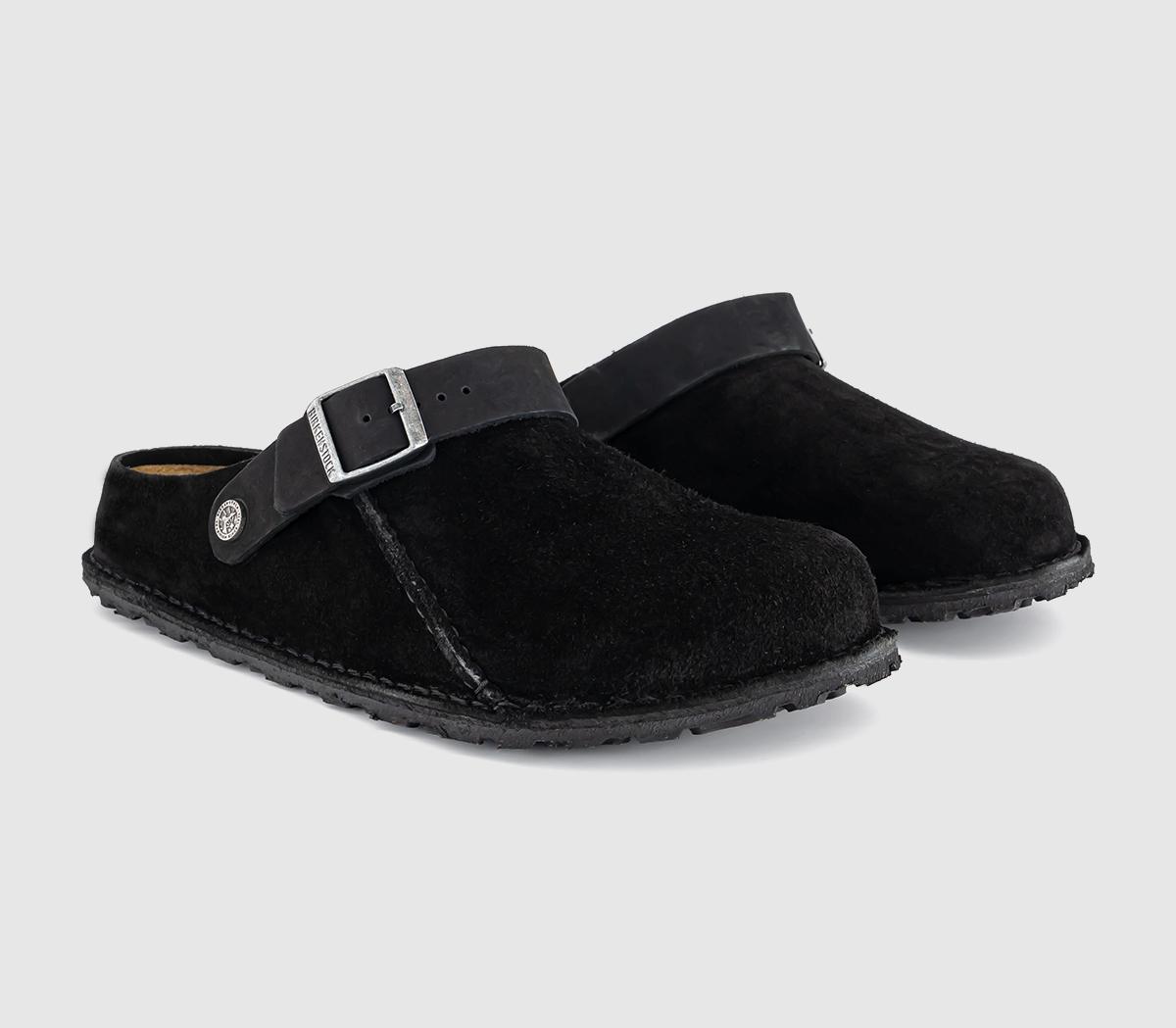 BIRKENSTOCK Lutry Clogs Black Suede - Men's Casual Shoes