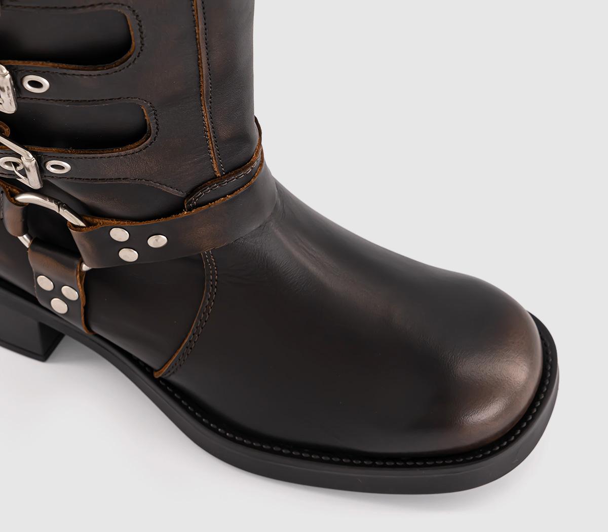 Steve Madden Battle High Boots Brown Leather - Women's Knee High Boots