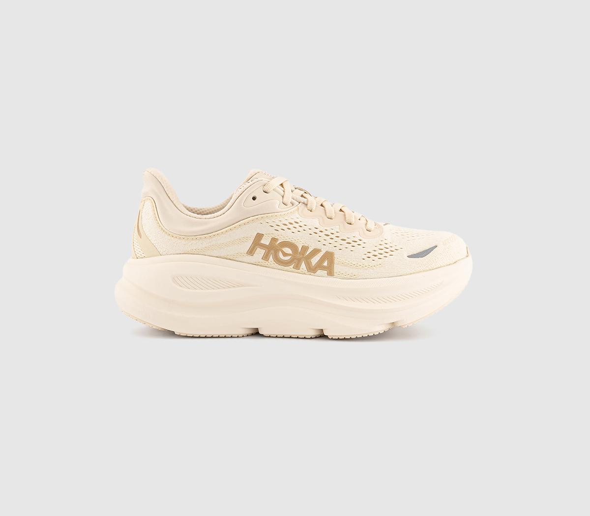 Click here for HOKA Girls Bondi 9 Trainers Vanilla Birch F In Whi... prices