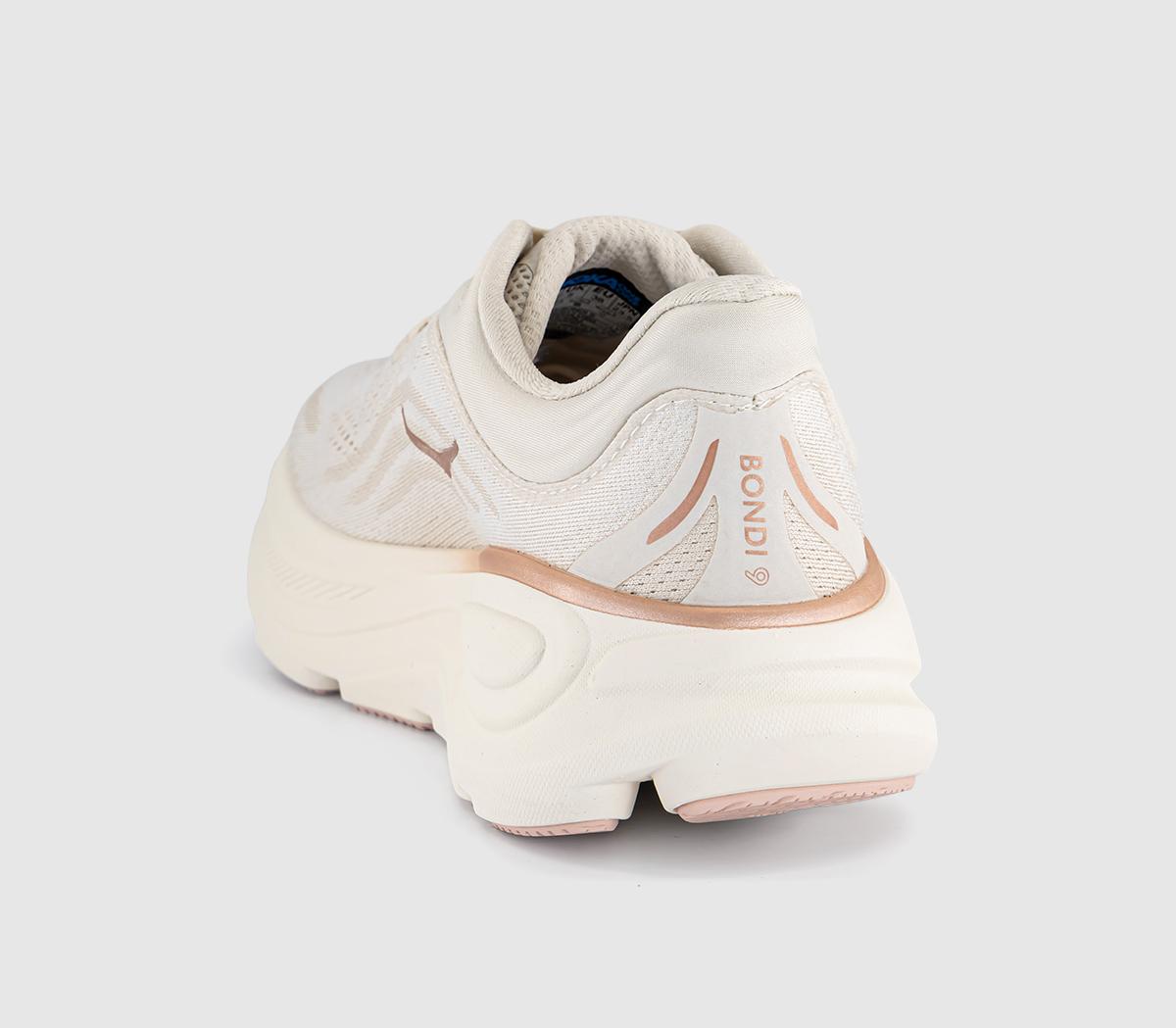 HOKA Bondi 9 Trainers Oat Milk Rose Gold F - Women's Trainers