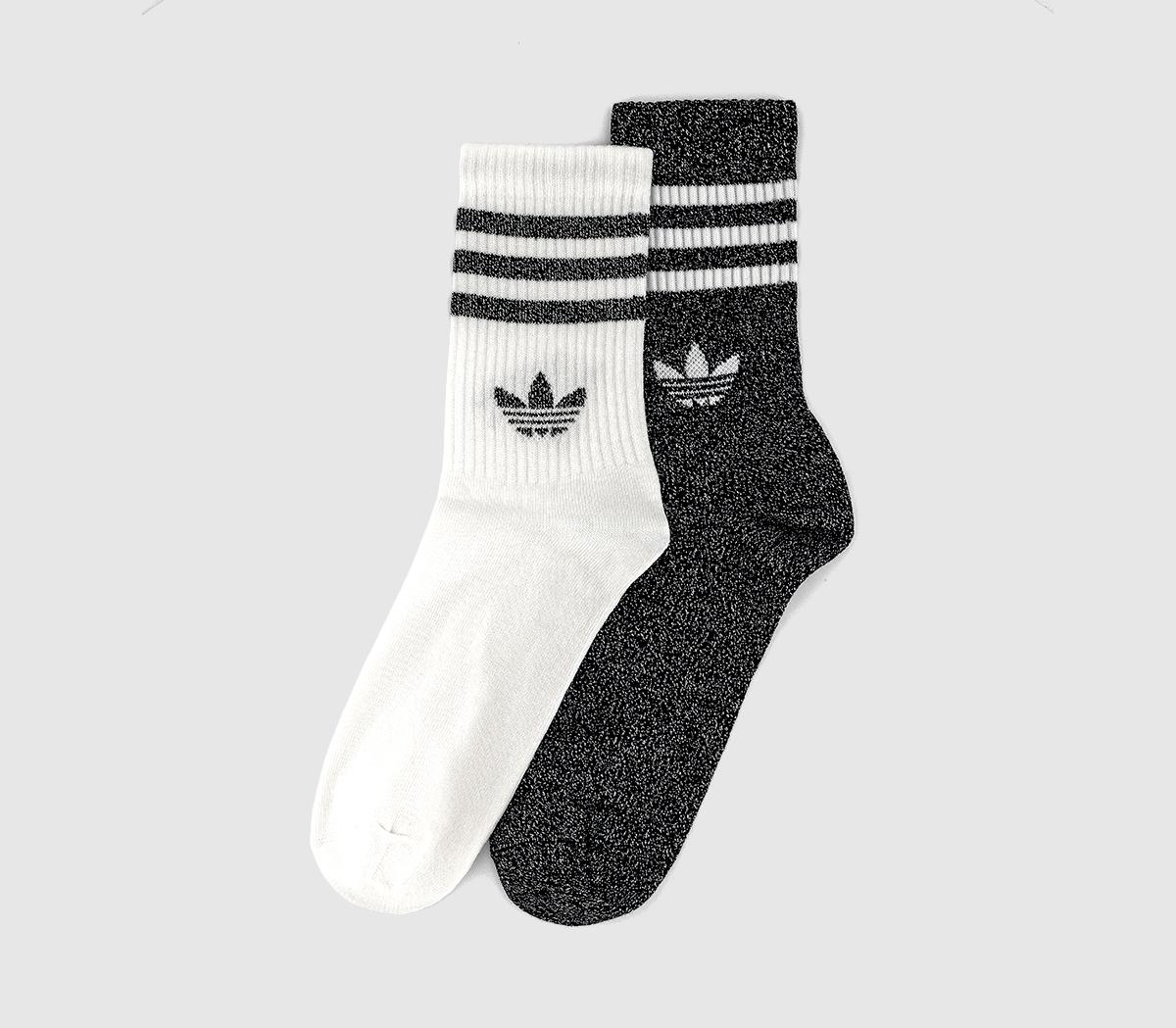 adidas Glitter Crew Socks Black White Glitter - Socks