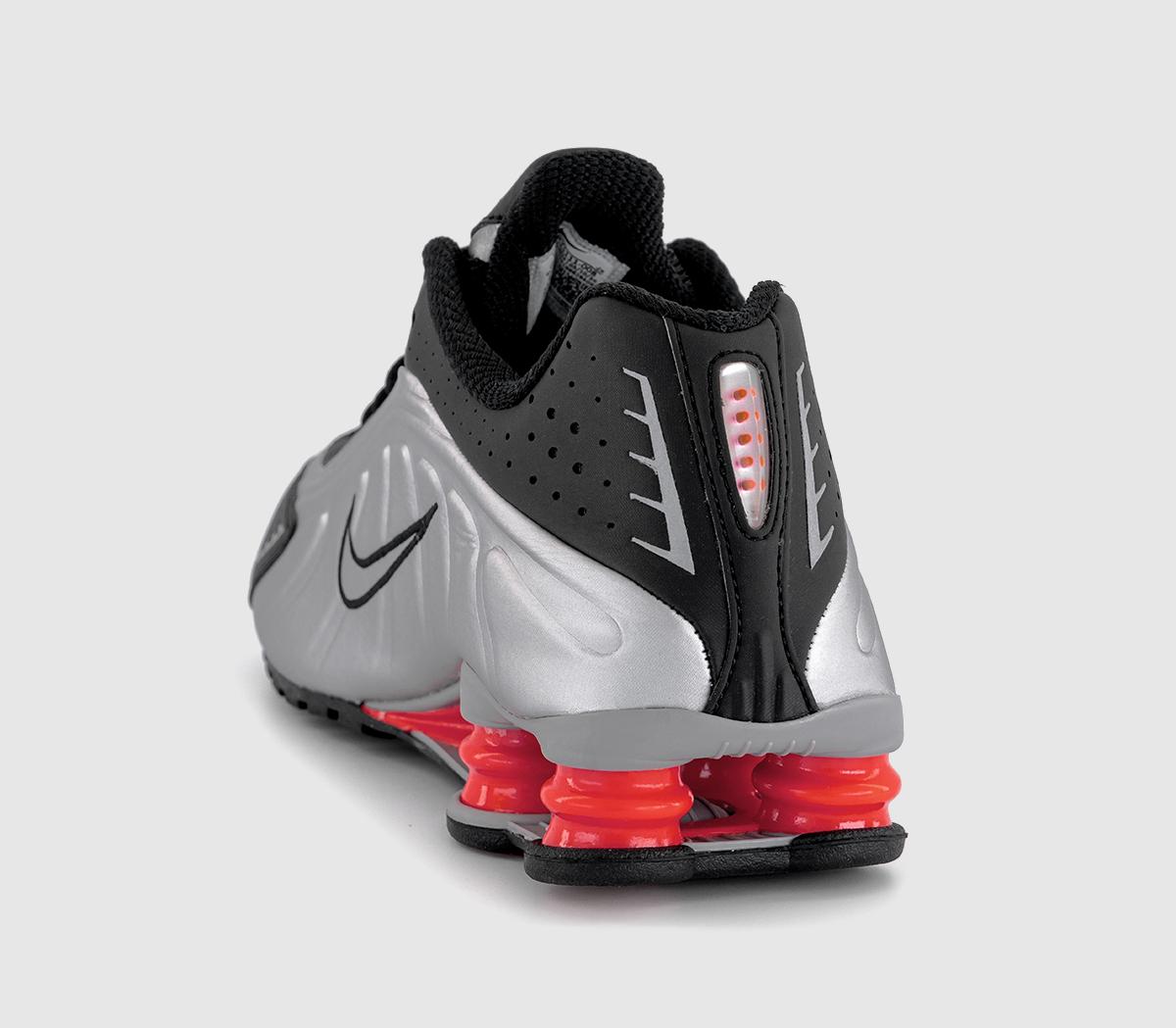 Nike Nike Shox R4 Trainers Black Metallic Silver Max Orange - Nike Shox