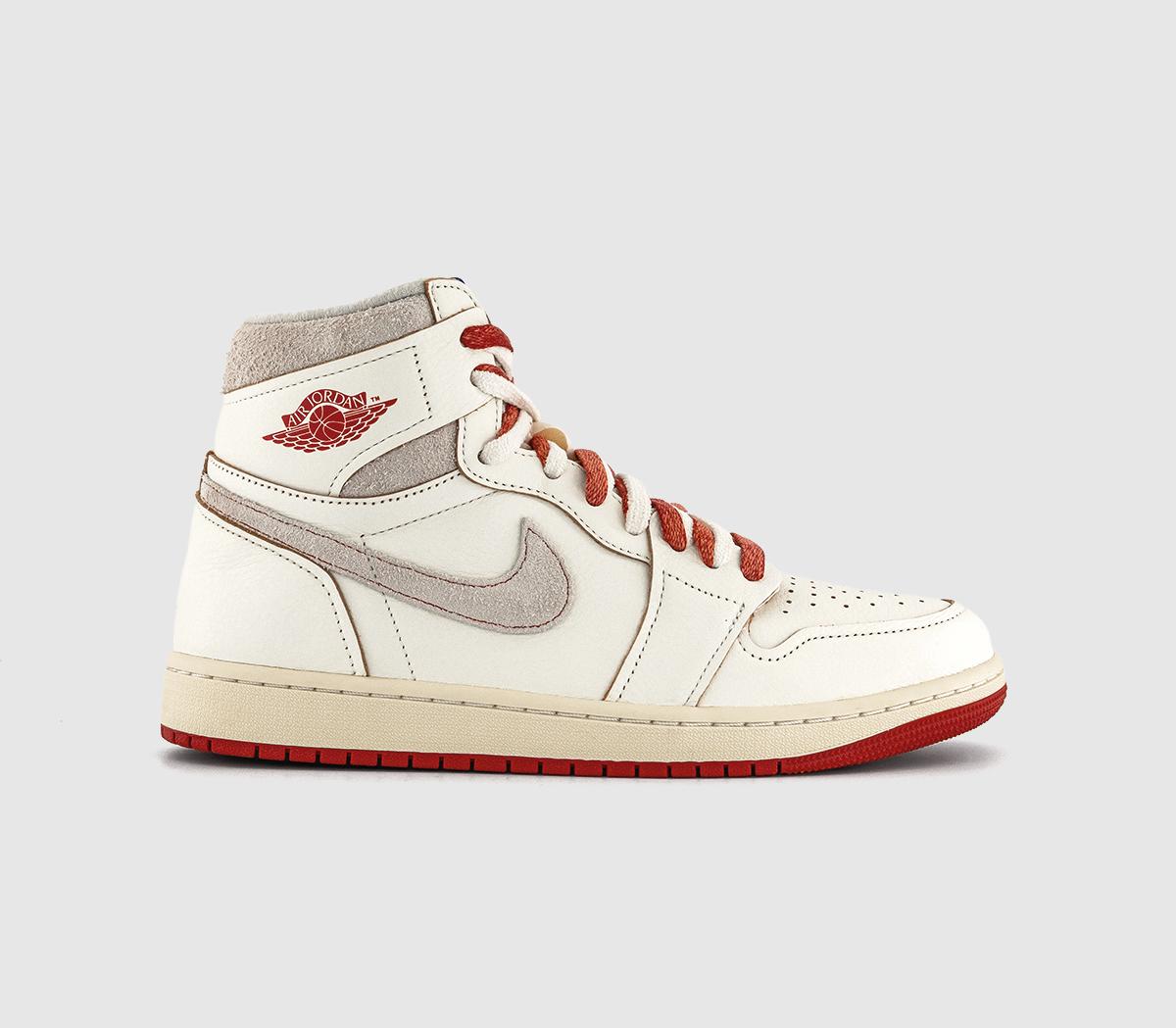 Click here for Jordan Girls Air 1 High OG Trainers Sail Cinnabar... prices