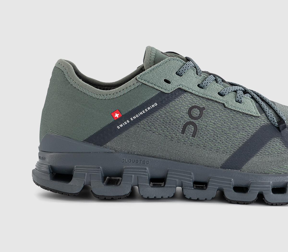 ON Cloud X 4 AD Trainers Olive Stone - Running Inspired Trainers