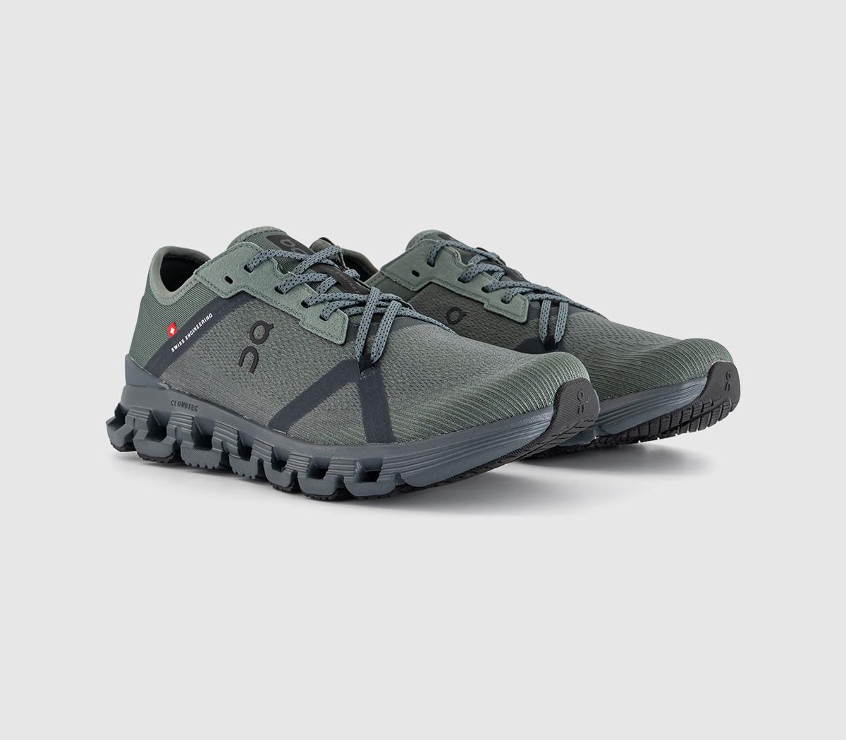 ON Cloud X 4 AD Trainers Olive Stone - Running Inspired Trainers