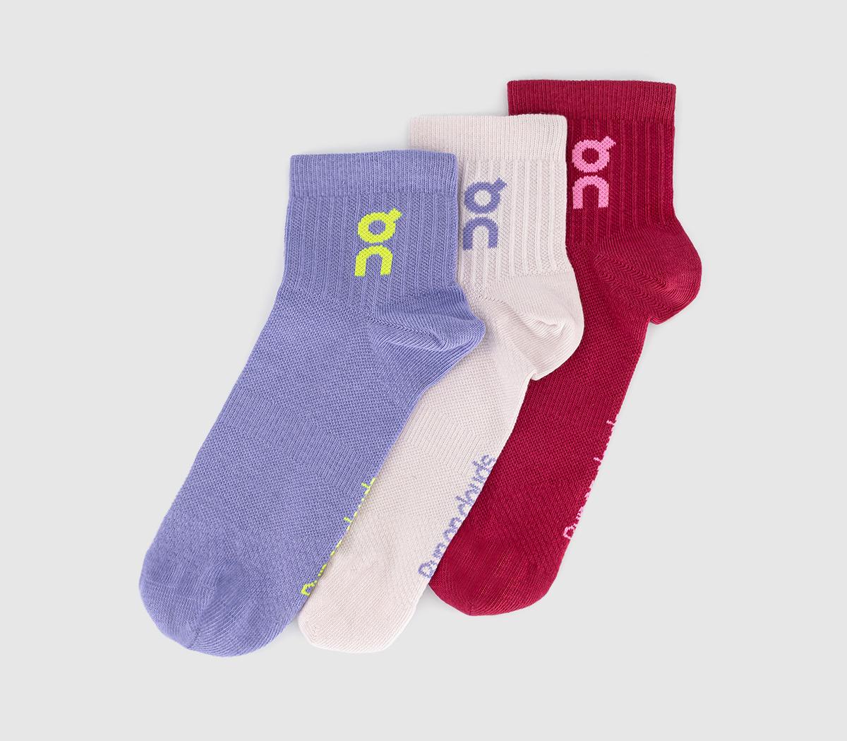 ON Logo Sock Mid 3 Pack Orchid Comet - Socks