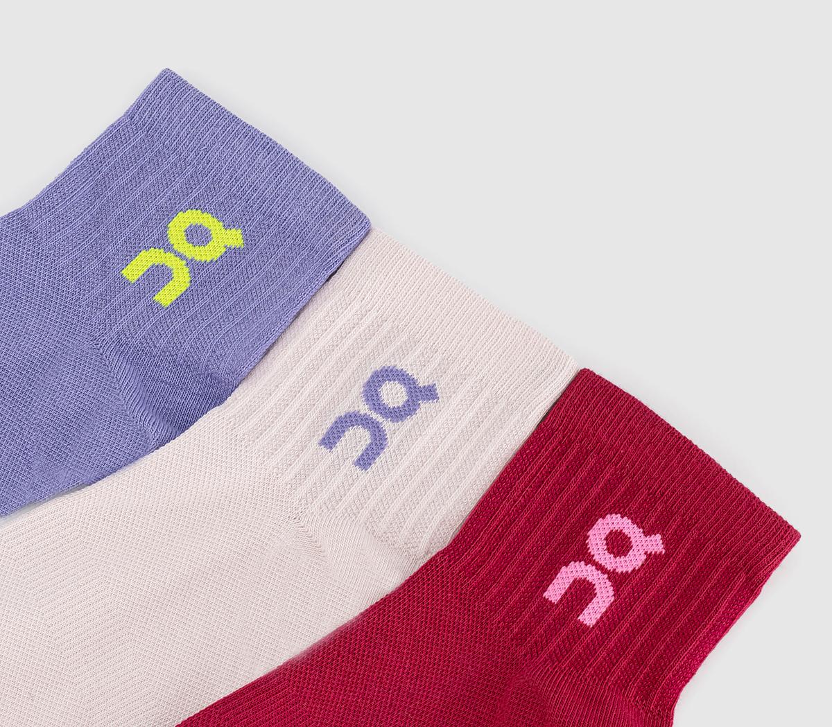 ON Logo Sock Mid 3 Pack Orchid Comet - Socks