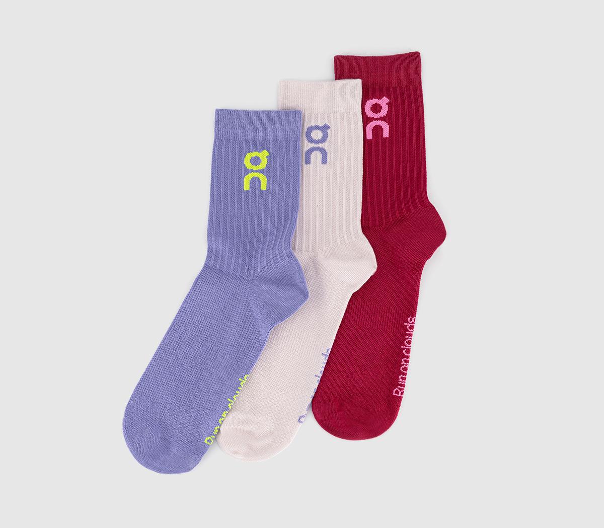 ON Logo Sock High 3 Pack Orchid Comet - Socks