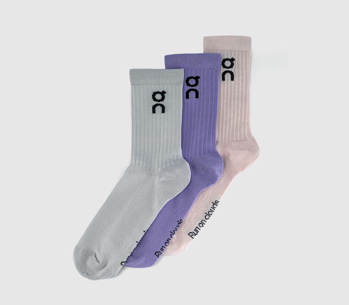 Click here for ON Logo Socks High 3 Pack Orchid Bloom In Brown prices