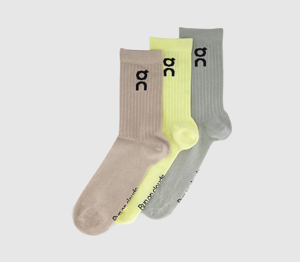 ON Logo Socks High 3 Pack Lemonade Tin - Socks