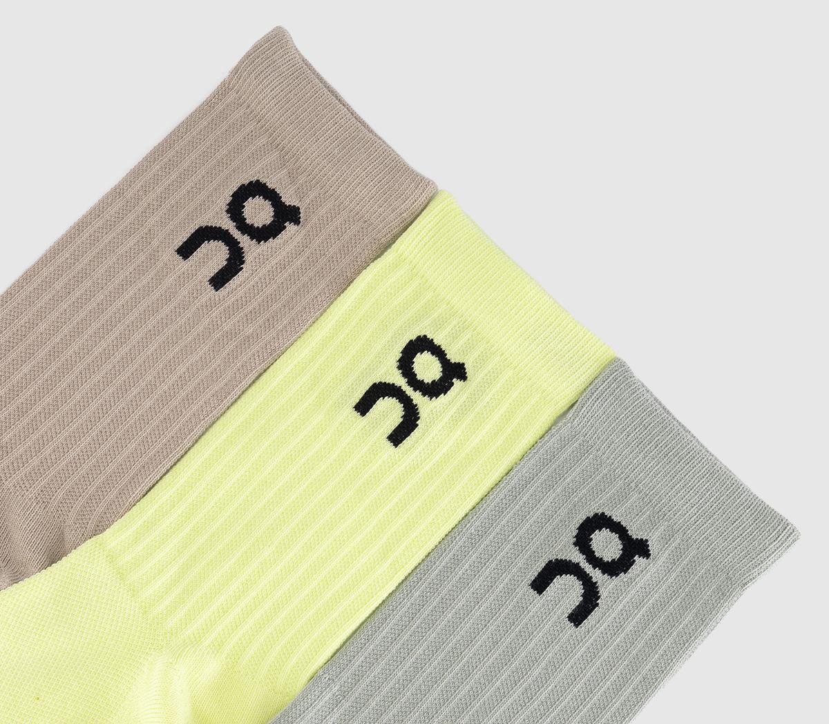 ON Logo Socks High 3 Pack Lemonade Tin - Socks