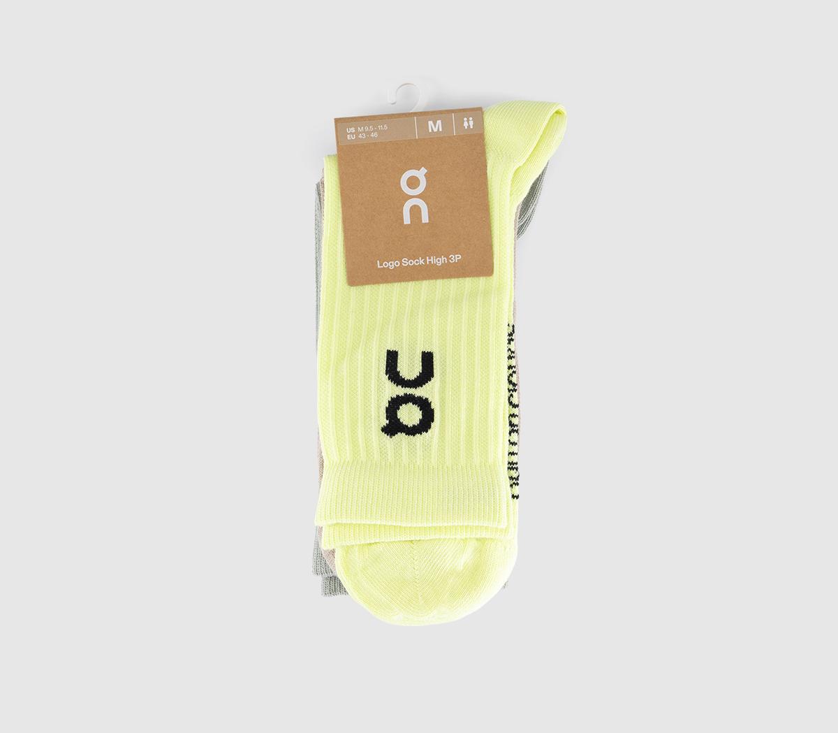 ON Logo Socks High 3 Pack Lemonade Tin - Socks