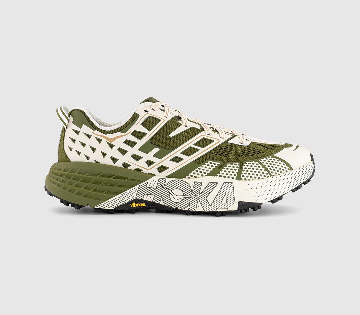 Click here for Hoka Speedgoat 2 Trainers Moss Green Rose Cream  7... prices