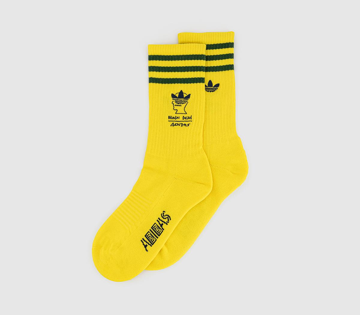 adidas Consortium Brain Dead Socks Bright Yellow - Socks