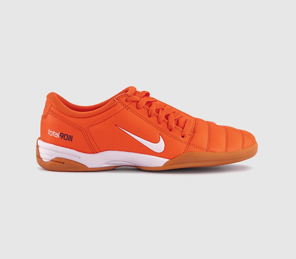 Click here for Nike T90 Trainers Safety Orange White Gum Med Brow... prices