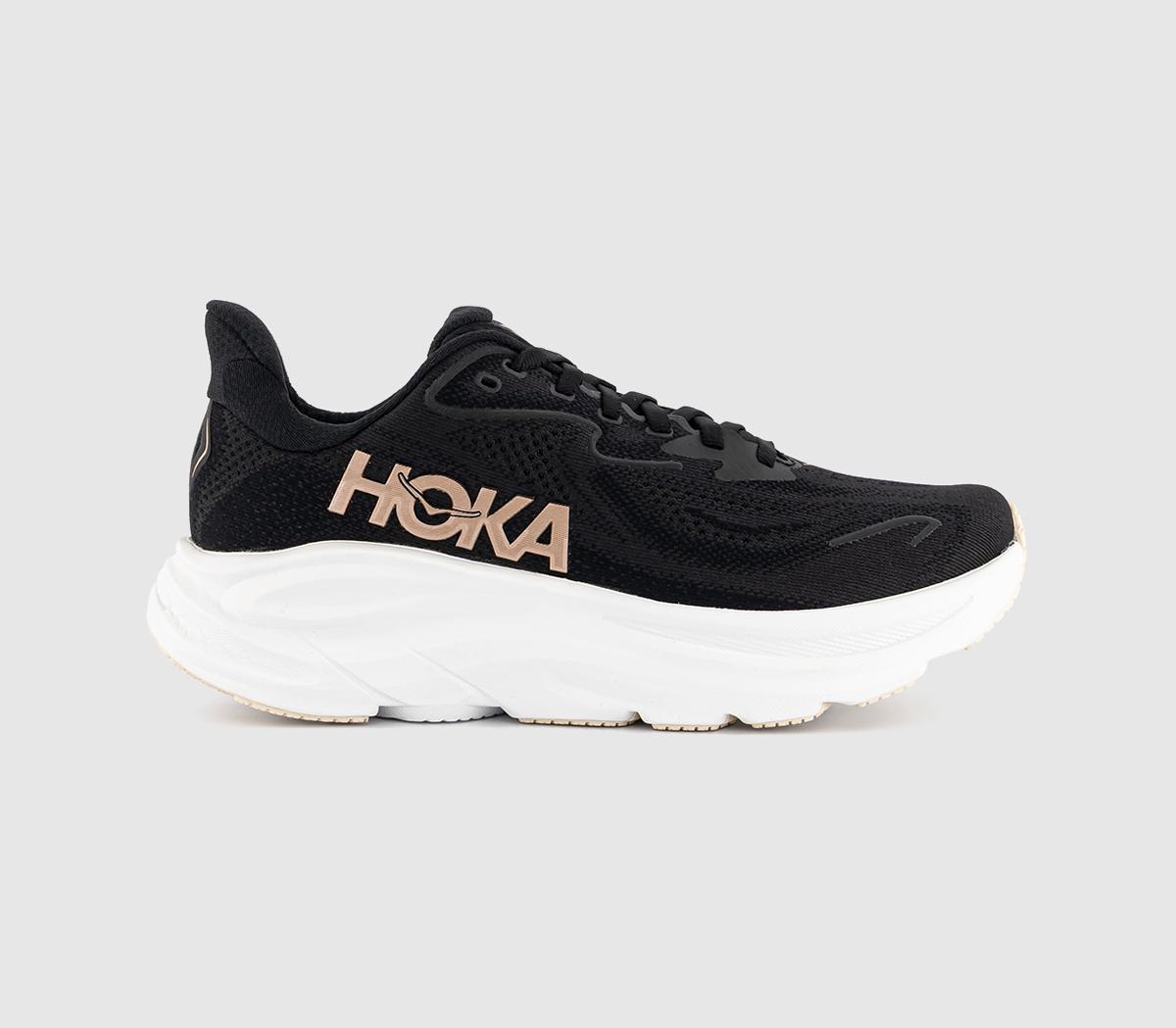 Click here for HOKA Girls Clifton 10 Trainers Black Rose Gold F... prices