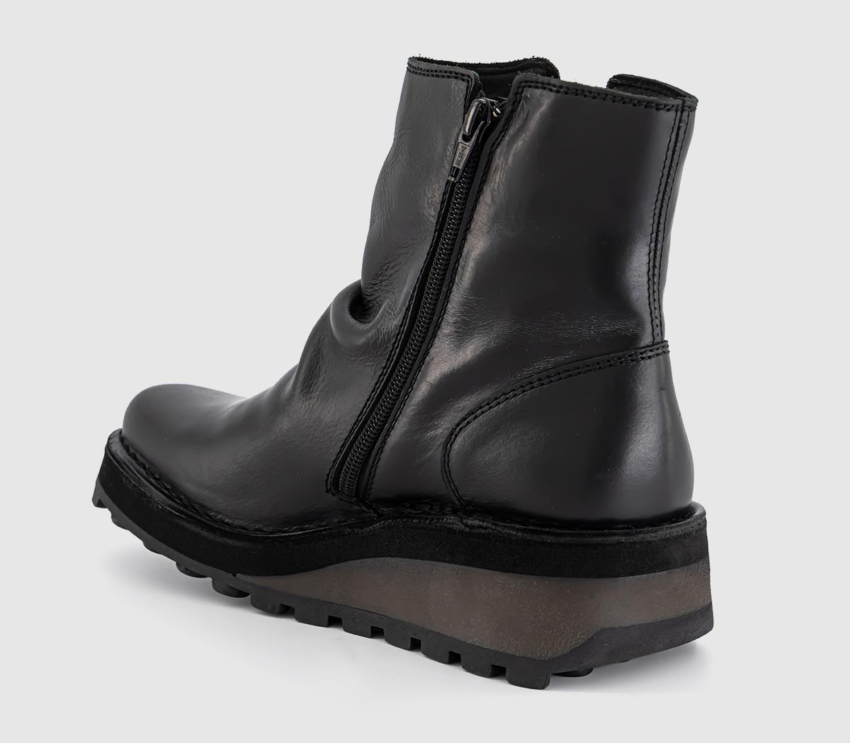 FLY London Hole Boots Black - Women's Ankle Boots