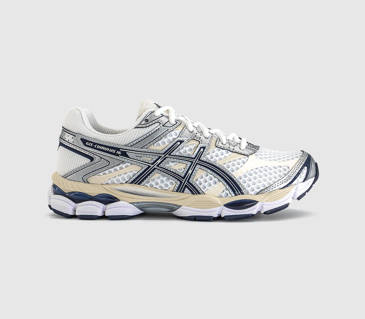 Click here for ASICS Womens Gel-cumulus 16 Trainers White Midnigh... prices