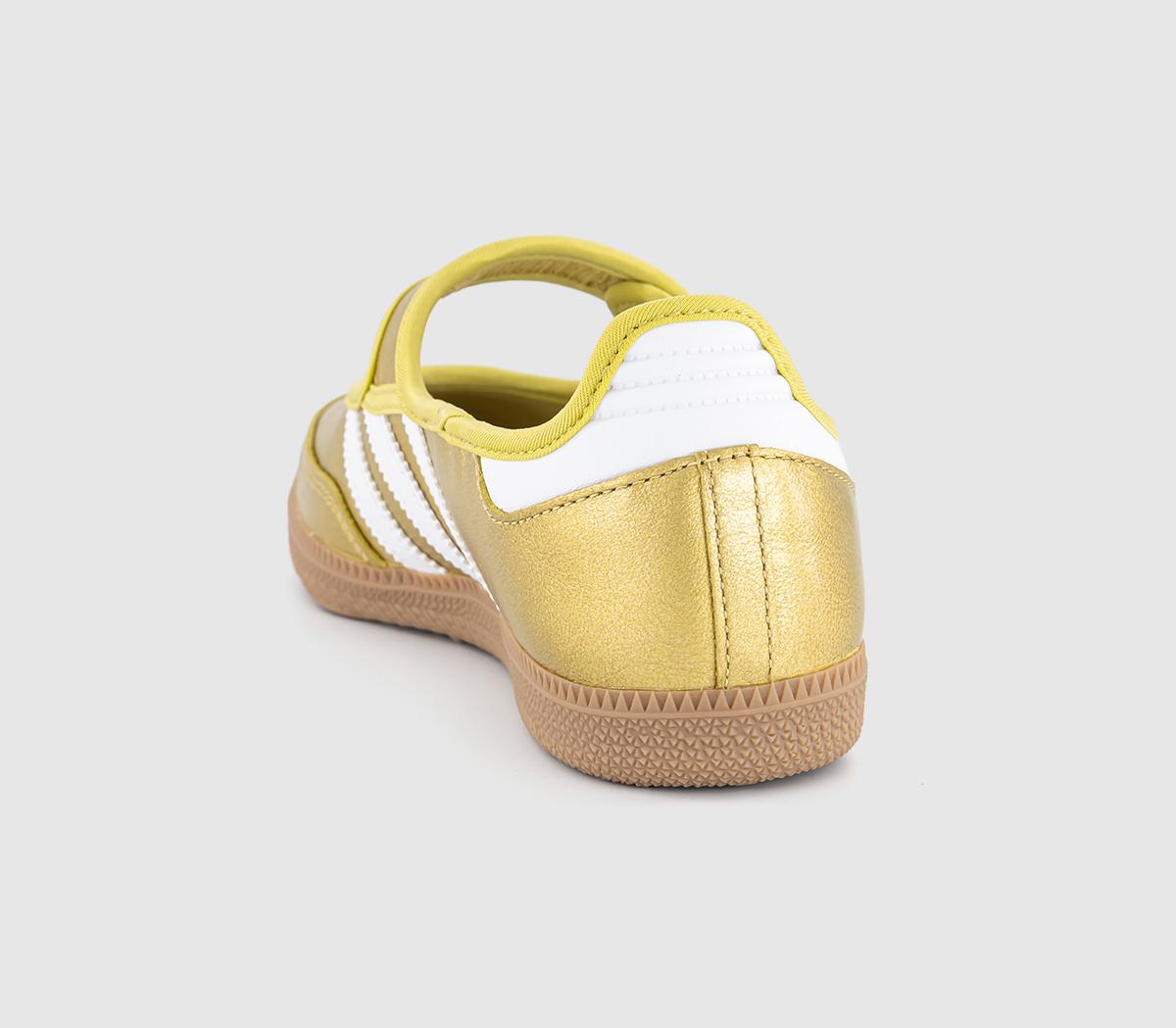 adidas Samba Jane Ballet Trainers Gold Metallic White Gum - Women's ...