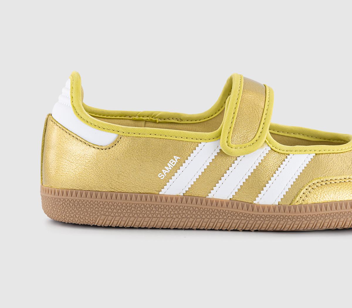 adidas Samba Jane Ballet Trainers Gold Metallic White Gum - Women's ...
