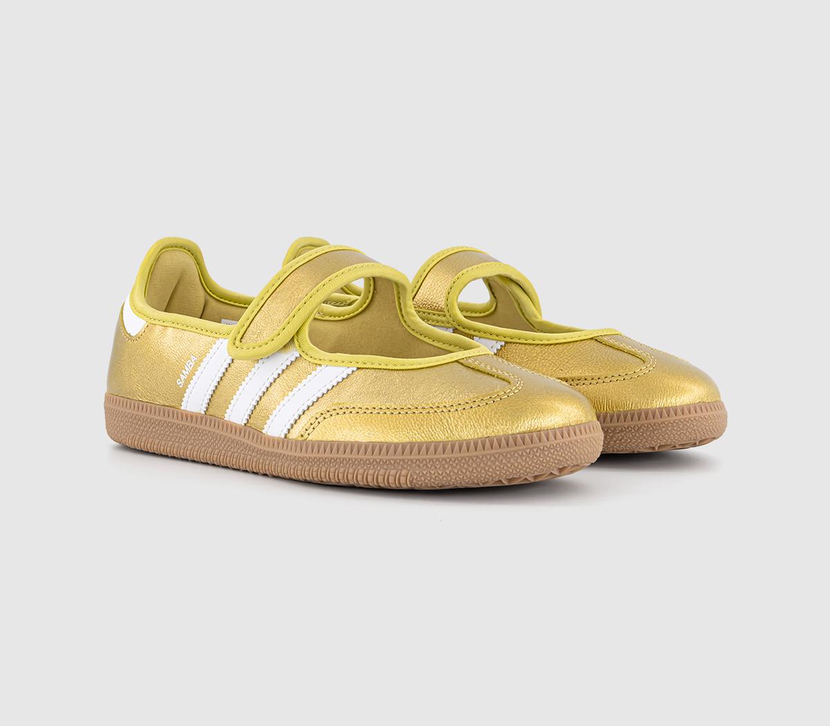 adidas Samba Jane Ballet Trainers Gold Metallic White Gum - Women's ...