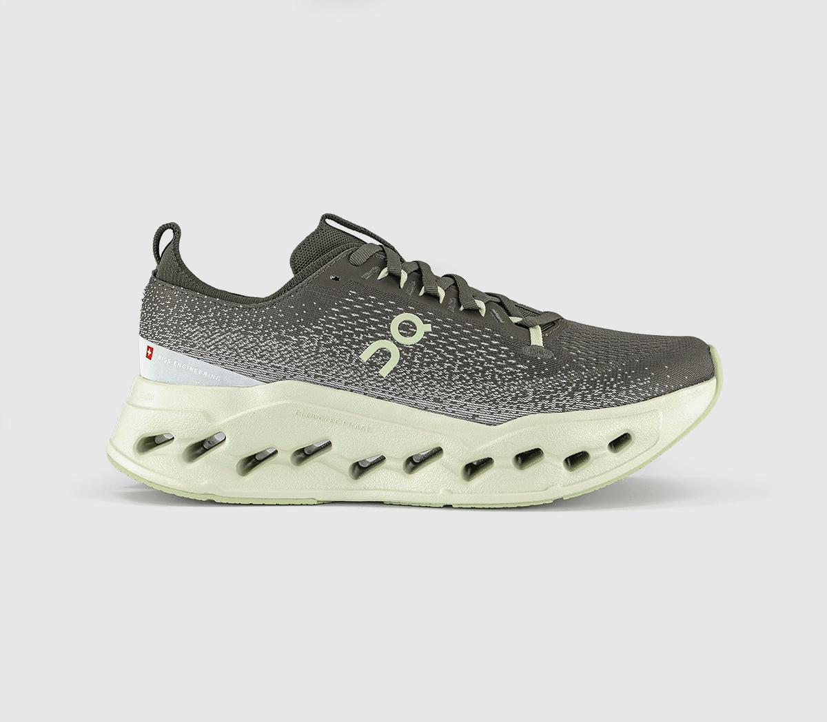 Click here for ON Mens Cloudsurfer Max Trainers Olive Seedling In... prices