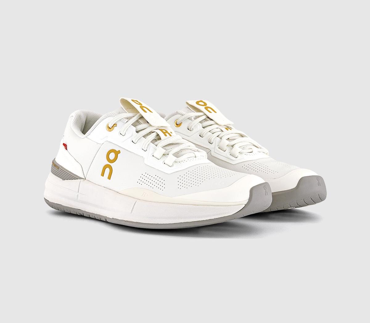 On Roger Pro Ace Trainers Ivory Fog F - Running Inspired Trainers