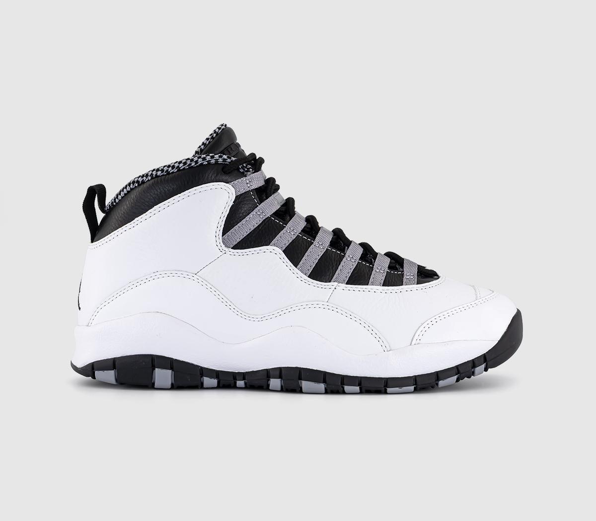 Click here for Jordan Mens Air 10 Retro Trainers White Black Ligh... prices
