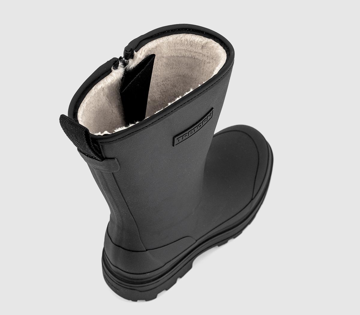 Tretorn Halla Mid Warm Lined Welly Boots Black - Water Resistant Shoes ...