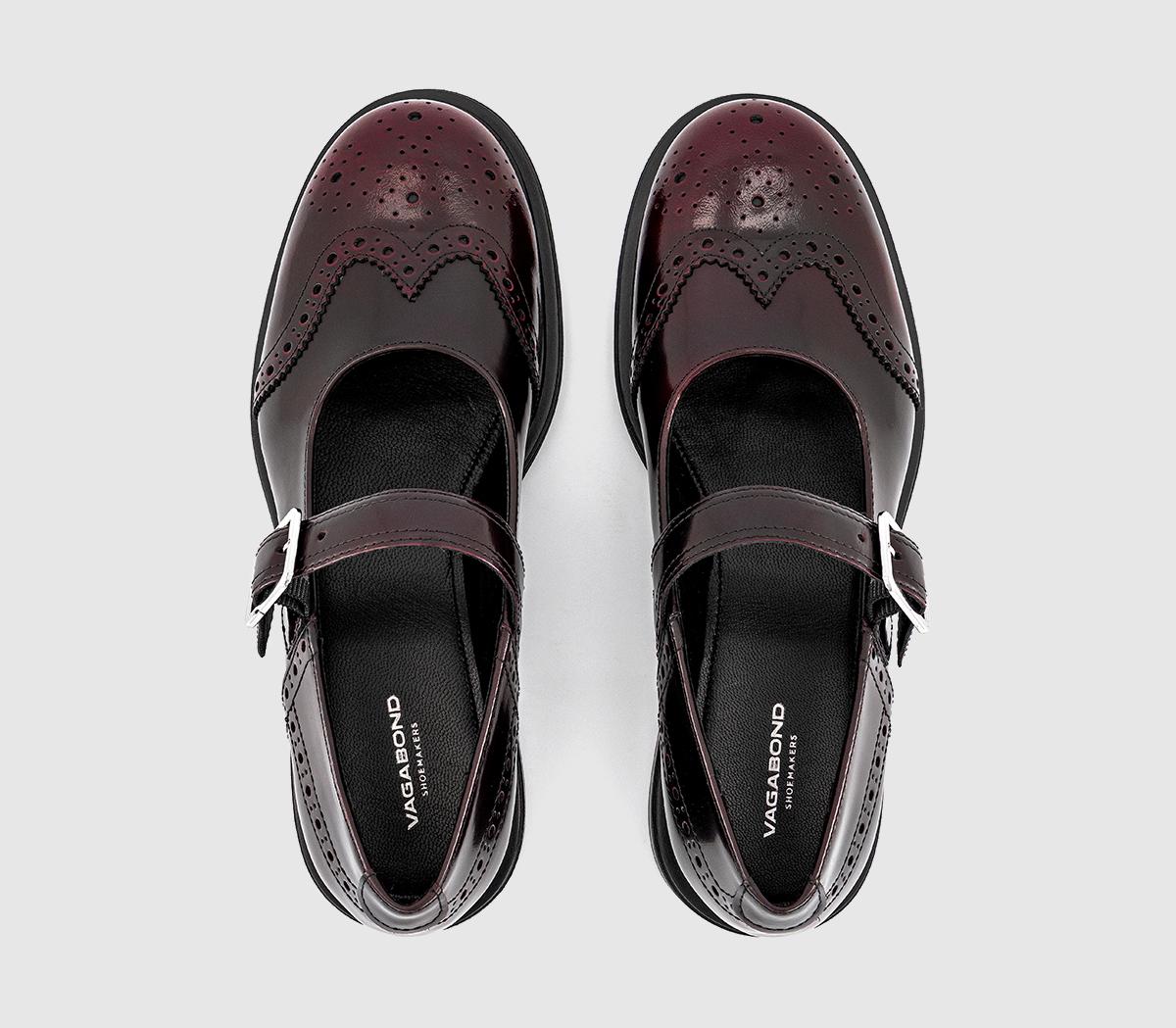 Vagabond Shoemakers Freya Mary Jane Shoes Dark Bordo Leather - The ...